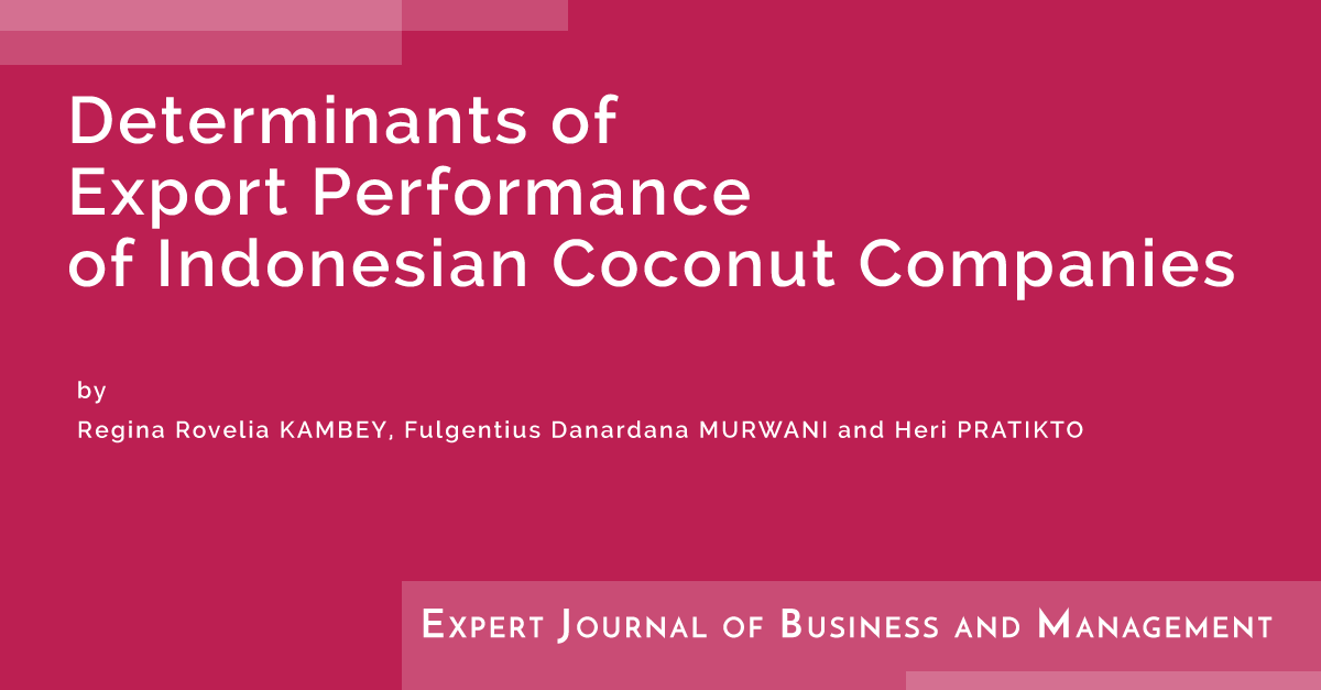 Determinants of Export Performance of Indonesian Coconut Companies ...