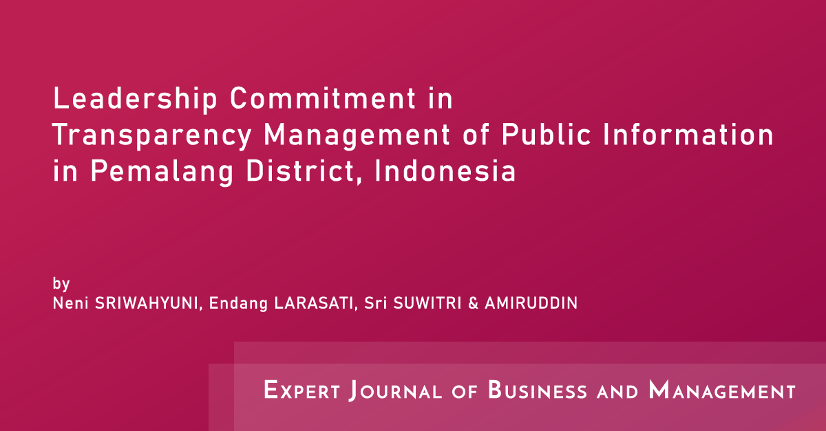 Leadership Commitment in Transparency Management of Public Information ...