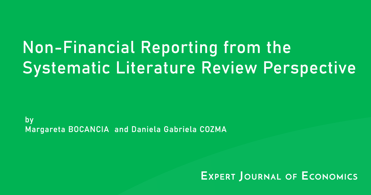 Non-Financial Reporting from the Systematic Literature Review ...